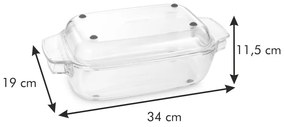 Skleněný pekáč s poklopem 19x34 cm GrandChef – Tescoma