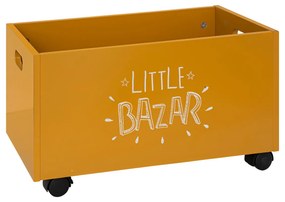 Atmosphera Dětský dřevěný box na kolečkách okrový 28x48x28 cm
