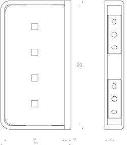 OMNIRES LU30330CR - Nástěnná police do sprchy LUGANO 20 cm lesklý chrom