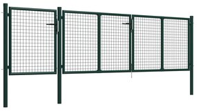 vidaXL Marketos Zahradní brána ocelová 400 x 100 cm zelená