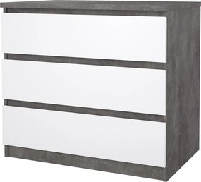 FALCO Komoda Simplicity 235 beton/bílý lesk