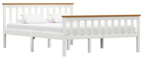 Rám postele bílý masivní borové dřevo 140 x 200 cm,  283247 HangarStore.cz