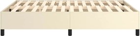 Rám postele s boxspringem krémová 140 x 190 cm umělá kůže 3121043