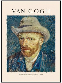 Vincent van Gogh - Autoportrét v šedém klobouku A4 (21 x 29,7 cm)