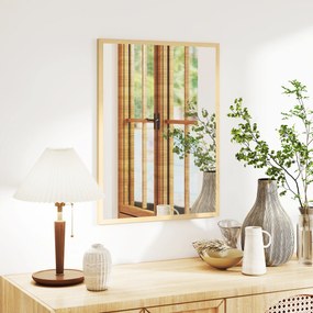 HOMCOM obdélné zrcadlo 60 × 80 cm — rám z přírodního dřeva