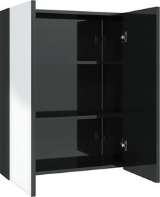 Koupelnová skříňka se zrcadlem 60 x 15 x 75 cm MDF zářivě černá 331524