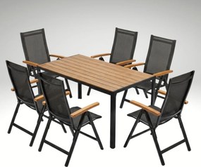 Vikio Zahradní jídelní set 140x80 pro 6 osob přírodní VZS210P6