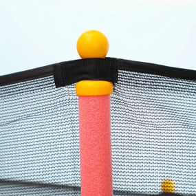 HOMCOM Dětský Trampolína Ø163,5 cm, Vnitřní Trampolína s Ochrannou Síťkou a Krytem přes Okraj, Dětská Trampolína do 50 kg, pro Děti 3-10 let Červená