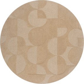 Kusový koberec Moderno Gigi Natural kruh, 160x160 (priemer) kruh, béžová, obývacia izba, Flair Rugs