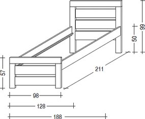 Gazel Rhino I. postel 120 oak