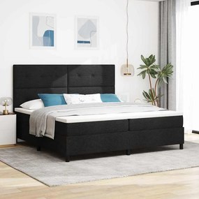 Postel s boxspringem s čelo Černá 200 x 200 cm textil 3339415