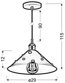 Lustr na lanku SCRIMI 1xE27/60W/230V