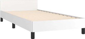 Rám postele s čelem bílý 90x190 cm umělá kůže 3125544