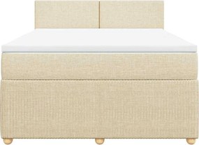 Box spring postel s matrací krémová 140x200 cm textil 3289777