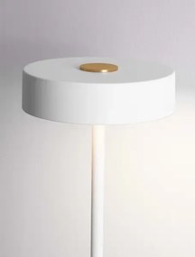 LED černo-dřevěná stojací lampa Thea