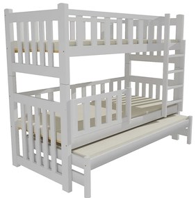 Patrová postel s výsuvnou přistýlkou PPV 023 90 x 200 cm - bílá