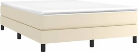 Box spring postel s matrací krémová 140x190 cm umělá kůže 3144257
