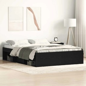 Rám postele bez matrace černý dub 135x190 cm kompozitní dřevo 3329317