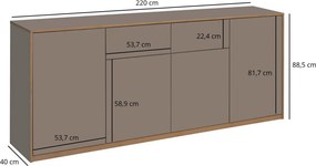 Komoda 4d2s šedý kubanit Complex