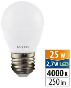 LED žárovka E27 McLED G45 2,7W (25W) neutrální bílá (4000K) ML-324.036.87.0