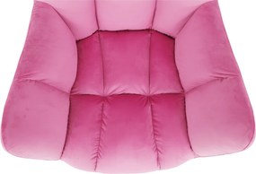 Designové otočné křeslo, růžová Velvet látka / černá, KOMODO