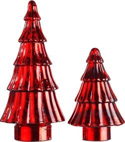 X-MAS Dekorační jedle skleněná 23 cm - červená