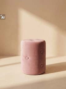 Sinsay - Čalouněný puf s ozdobnými knoflíky - pastelová růžová