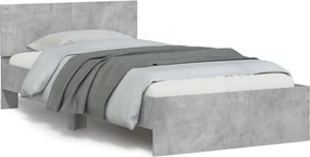 vidaXL Rám postele s čelem a LED osvětlením 100 x 200 cm [838804] Barva: Betonová šedá