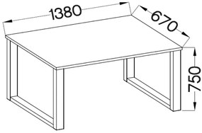 Jídelní stůl PILGRIM 138x67 cm černá/lancelot