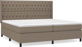 Box spring postel s matrací taupe 200x200 cm textil 3131701