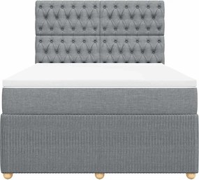 Box spring postel s matrací světle šedá 140 x 190 cm textil 3294358