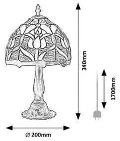 Brilagi - Tiffany vitrážová stolní lampa LORAS 1xE14/40W/230V