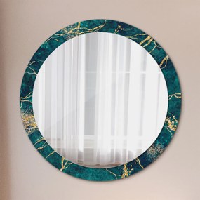 Kulaté dekorativní zrcadlo Green malachite marble fi 90 cm