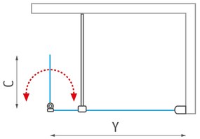 Roth Bezrámová sprchová zástěna se sklopnou částí EI TWF+EI TWA Varianta: šířka pevné části: 80 cm, šířka sklopné části: 40 cm - (EI TWF/800_EI TWA/400), Barva profilů a typ výplně: profily: brillant, výplň: transparent