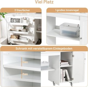 Costway Skládací šicí stůl Šicí skříň všestranný – 158 × 50 × 75 cm