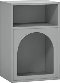 HOMCOM úzký noční stolek se 2 otevřenými přihrádkami, obloukový design 40x30x60 cm, šedý