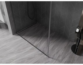 Mexen, Mexen Kioto-F sprchová stěna s rámem 90 x 202 cm, průhledná 8 mm, pistolový kov - 800-090-104-95-00