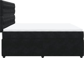 Box spring postel s matrací černá 200x200 cm samet 3292438