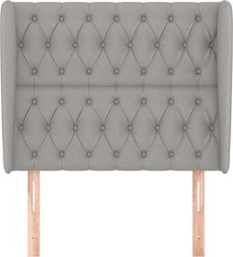 Čelo postele typu ušák světle šedé 103x23x118/128 cm textil 3118282
