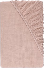 Livarno® Mušelínové napínací prostěradlo, 140-160 x 200 cm (světle růžová)