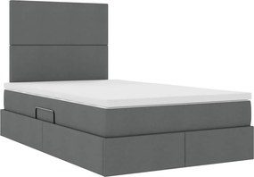 Postel s úložným prostorem a matrací Tmavě šedá 120 x 200 cm 3371710