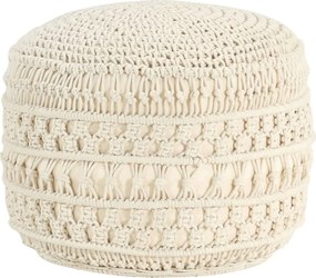 vidaXL Ručně vyrobený sedací puf macramé 45 x 30 cm bavlna [324002] Barva: Bílá