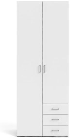 Bílá šatní skříň 78x200 cm Space - Tvilum