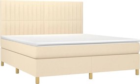 Box spring postel s matrací krémová 180x200 cm textil 3142518