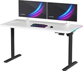 Ultradesk Quest černá-bílá / Herní stůl / 140 x 70 cm / nastavitelná v