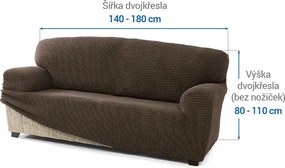Super strečové potahy NIAGARA tabáková dvojkřeslo (š. 140  - 180 cm)