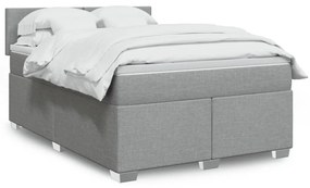 Box spring postel s matrací světle šedá 140 x 200 cm textil 3285904