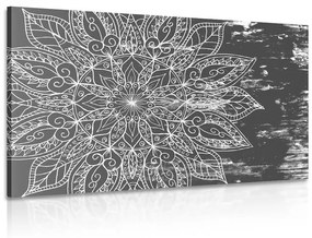 Obraz textura Mandaly v černobílém provedení