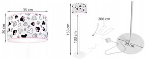 Dětská stojací lampa Minnie, 1x textilní stínítko se vzorem,