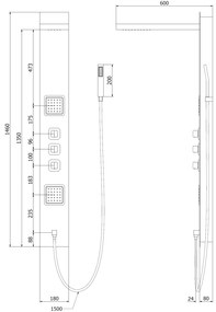 Mexen Savio, sprchový panel 3-funkční, chromová, 7605-03-00